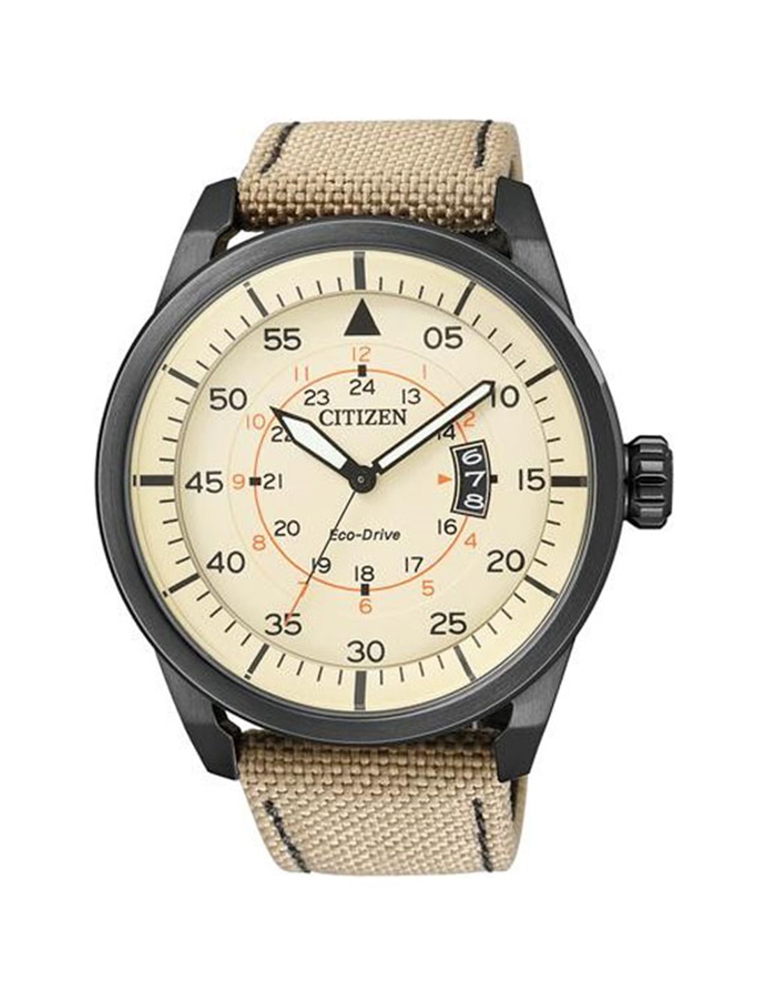 Relógio AW1365-19P Citizen Eco-Drive Aviador Masculino Caixa Preta ...