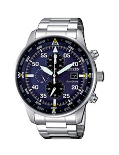 Reloj Citizen CA0693-12A Aviator Hombre esfera Blanca y caja dorada