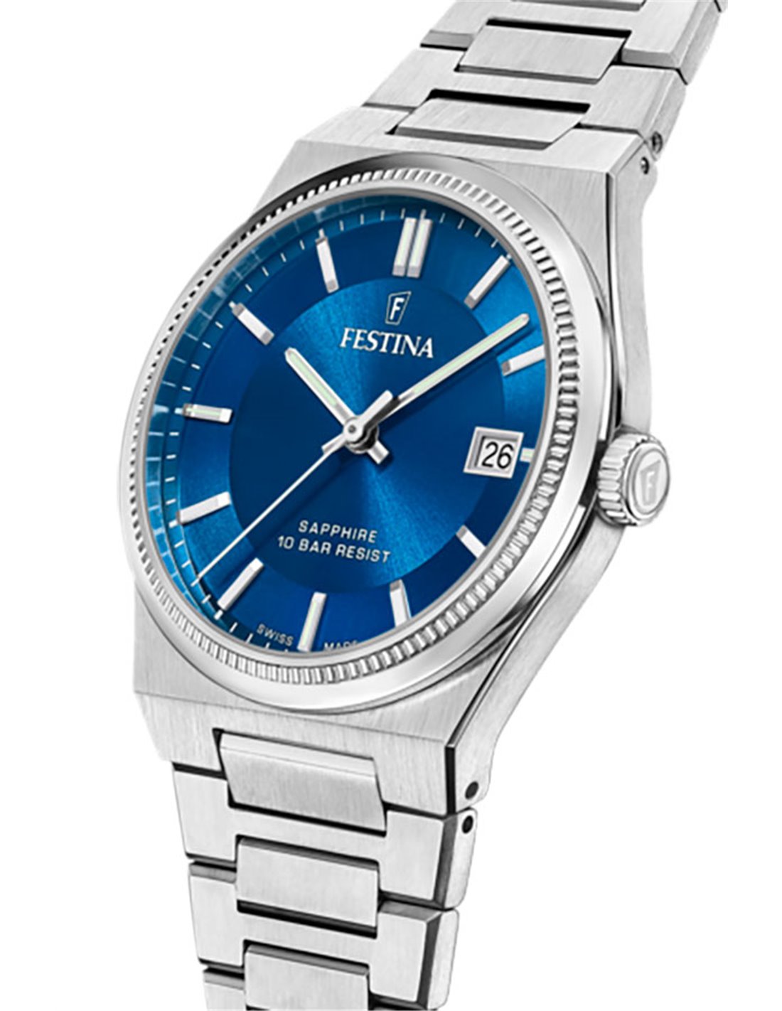 Festina Watch F20034/2 Swiss Made Men's Blue Dial