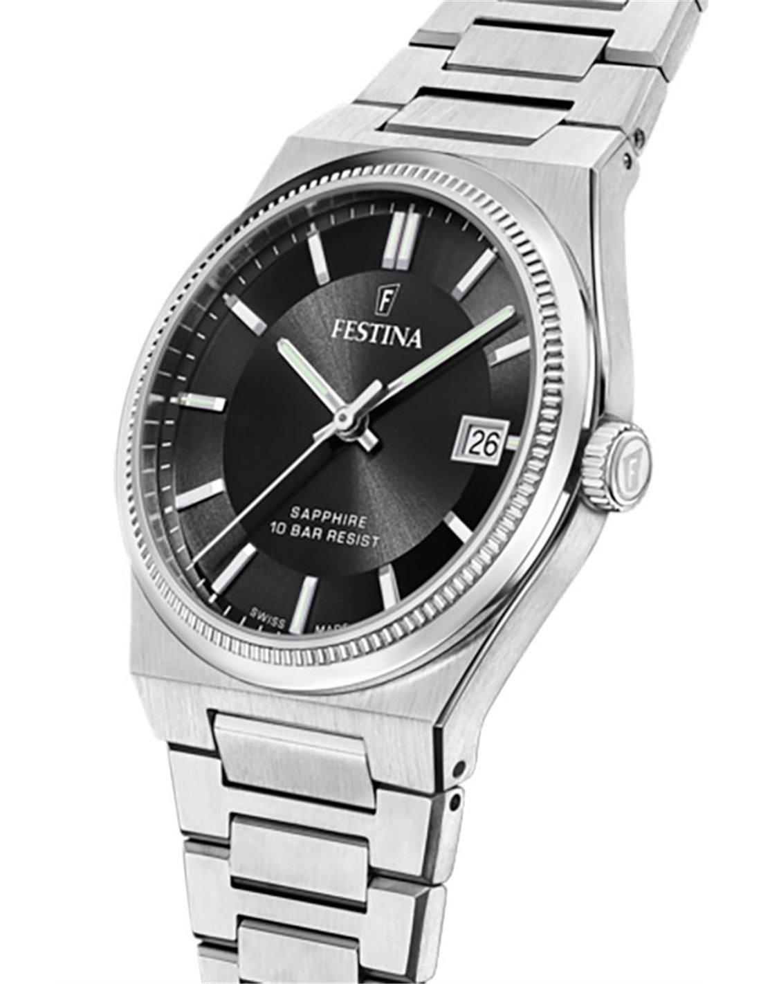 Festina Watch F20034/4 Swiss Made Men's Black Dial