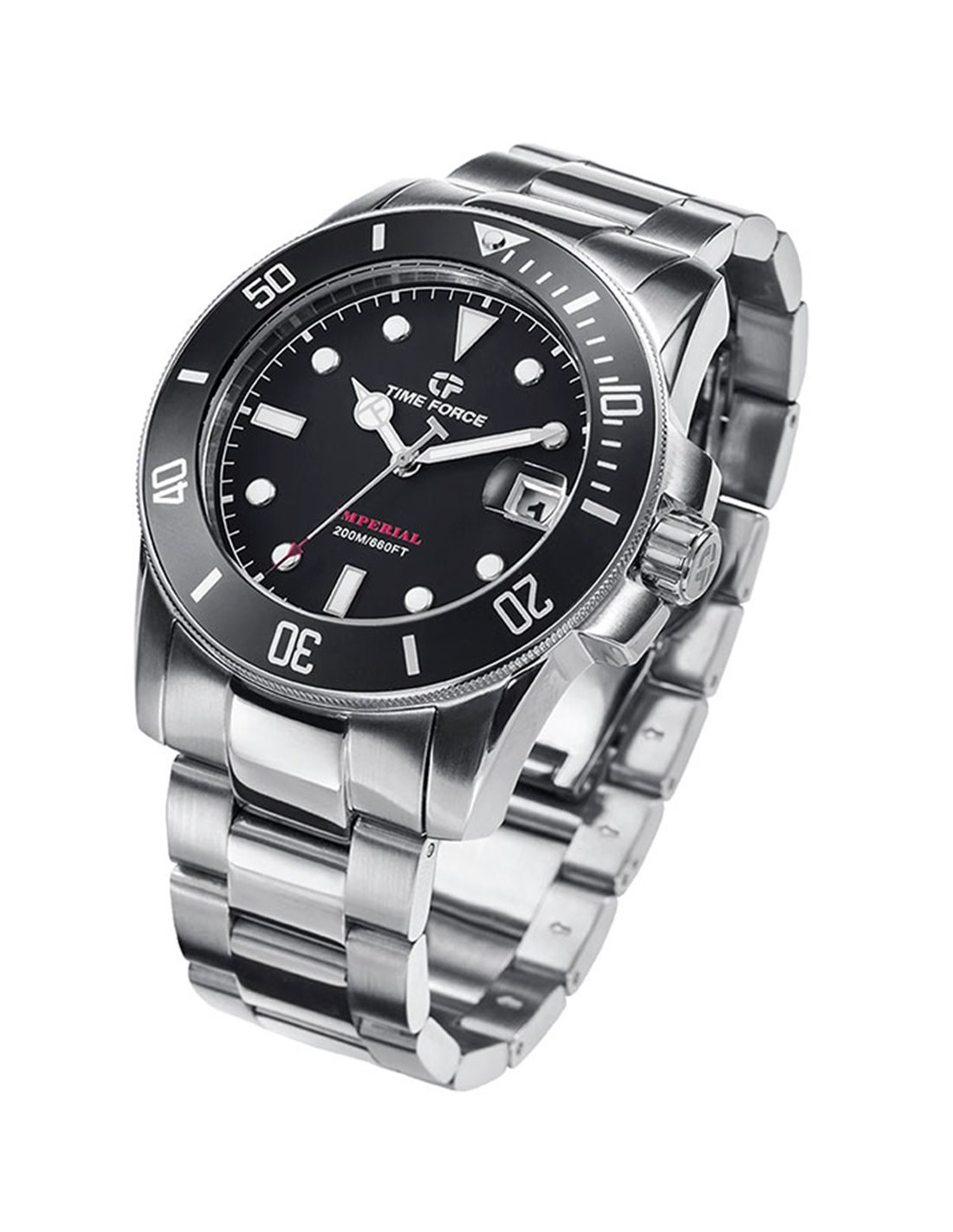 Time Force TF5023M-01M IMPERIAL Super Luminova 200 m Black