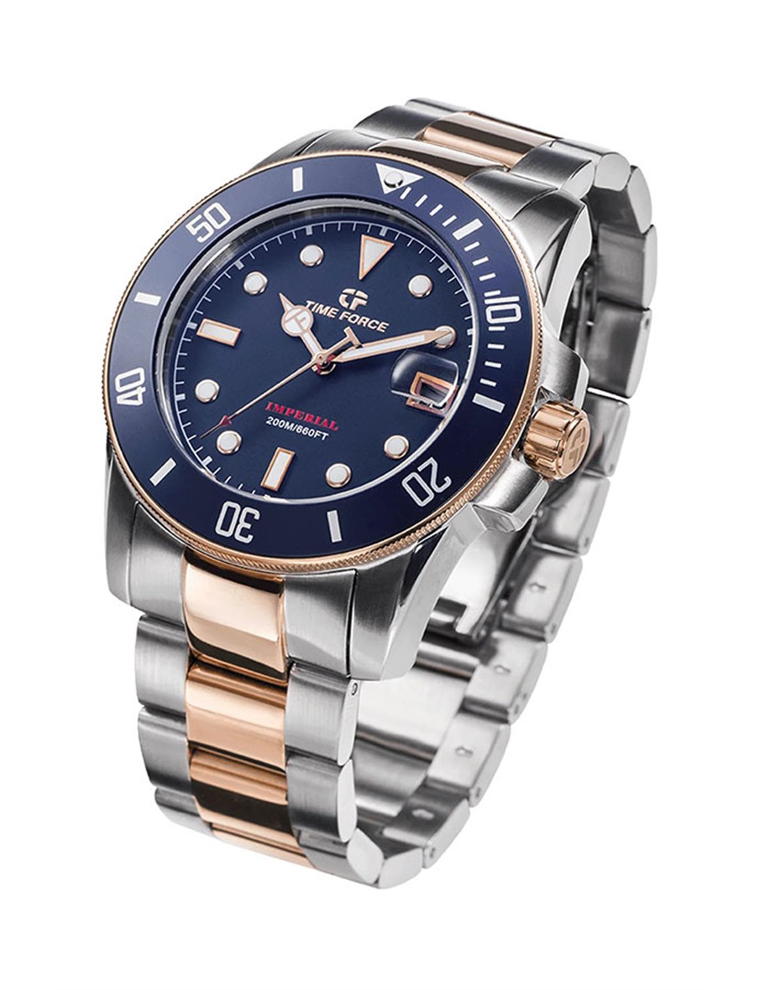 Reloj TF5023M-01MAR Time Force Imperial 44 mm Azul Ip Rosa