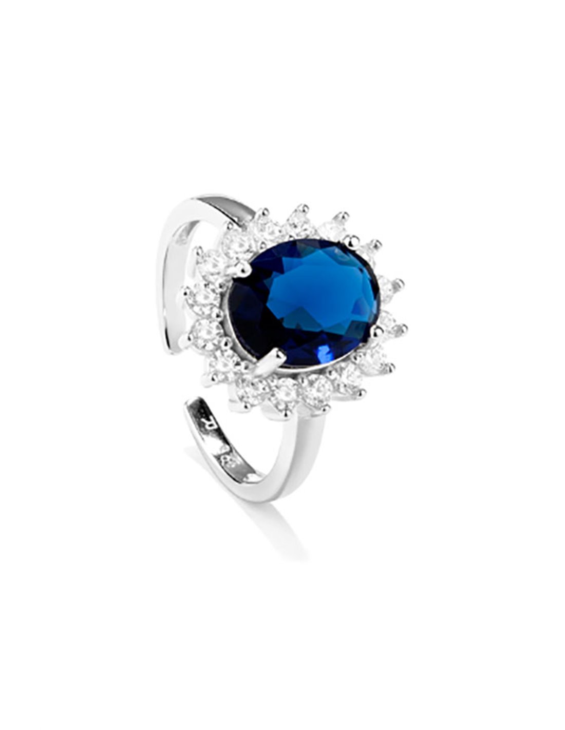 Anillo RY000166 The Crown Azul y Circonitas