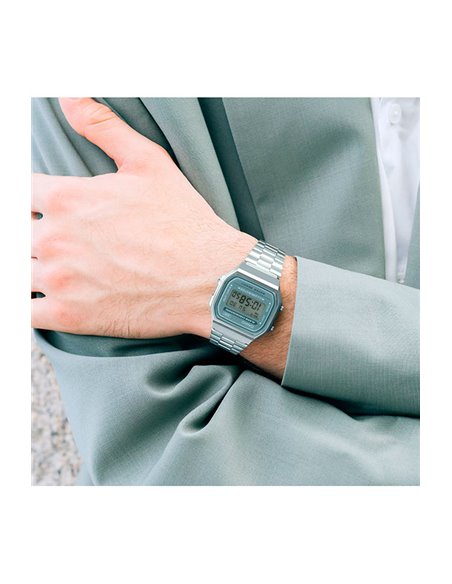 Reloj Casio A168WA-3AYES Collection Color Gris Azulado Tenue Nostalgico