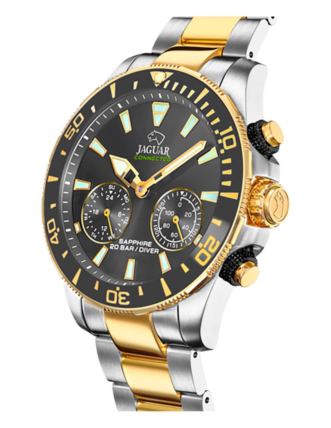 Relógio J889/4 híbrido suíço Jaguar Executive XL masculino Preto