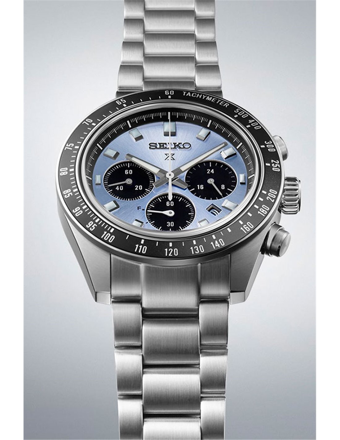 Seiko SSC935P1 Watch Solar Prospex Speedtimer Blue Dial Black Bezel 41. ...