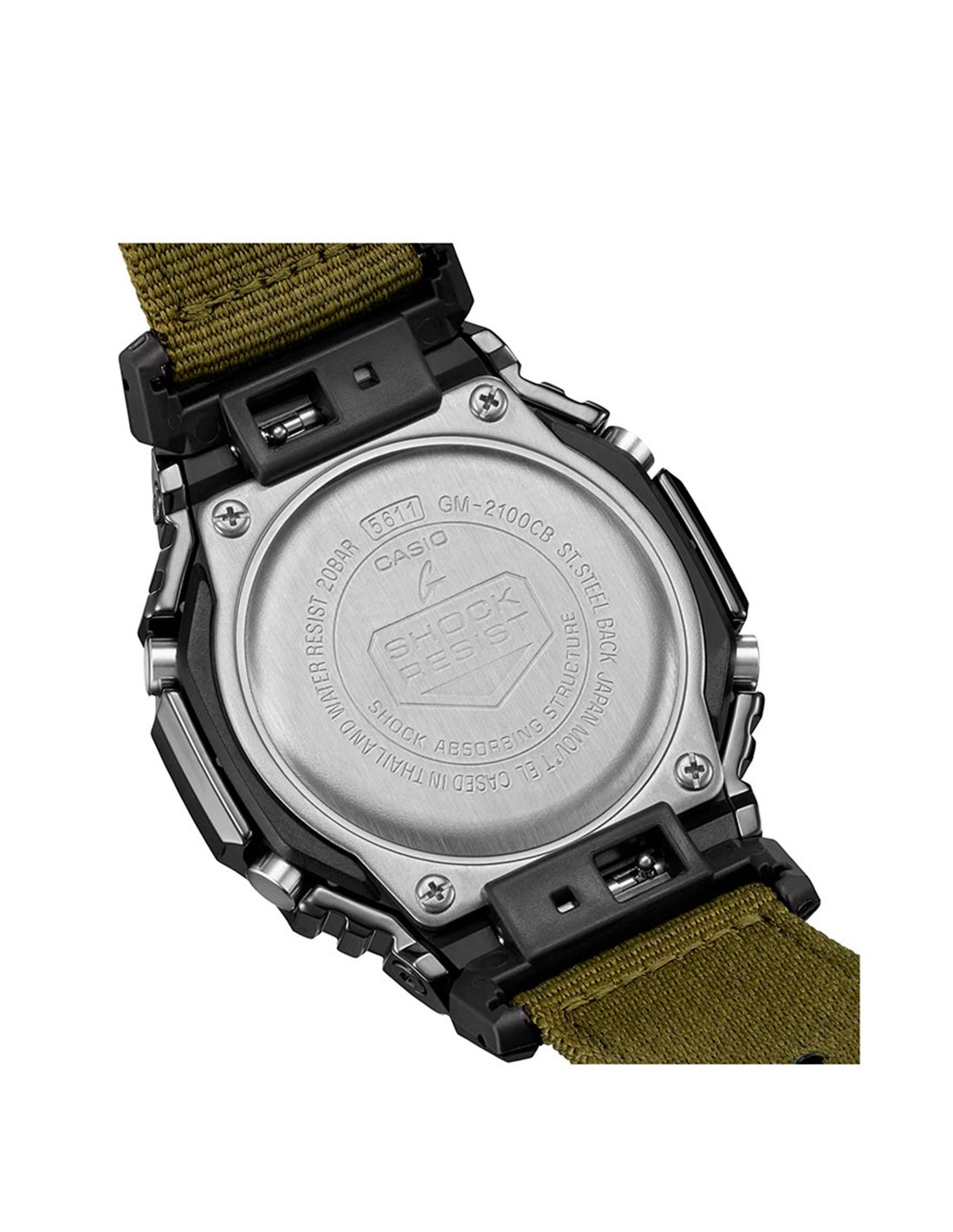 Casio Watch GM-2100CB-3AER G-SHOCK Utility Metal Green Fabric Strap