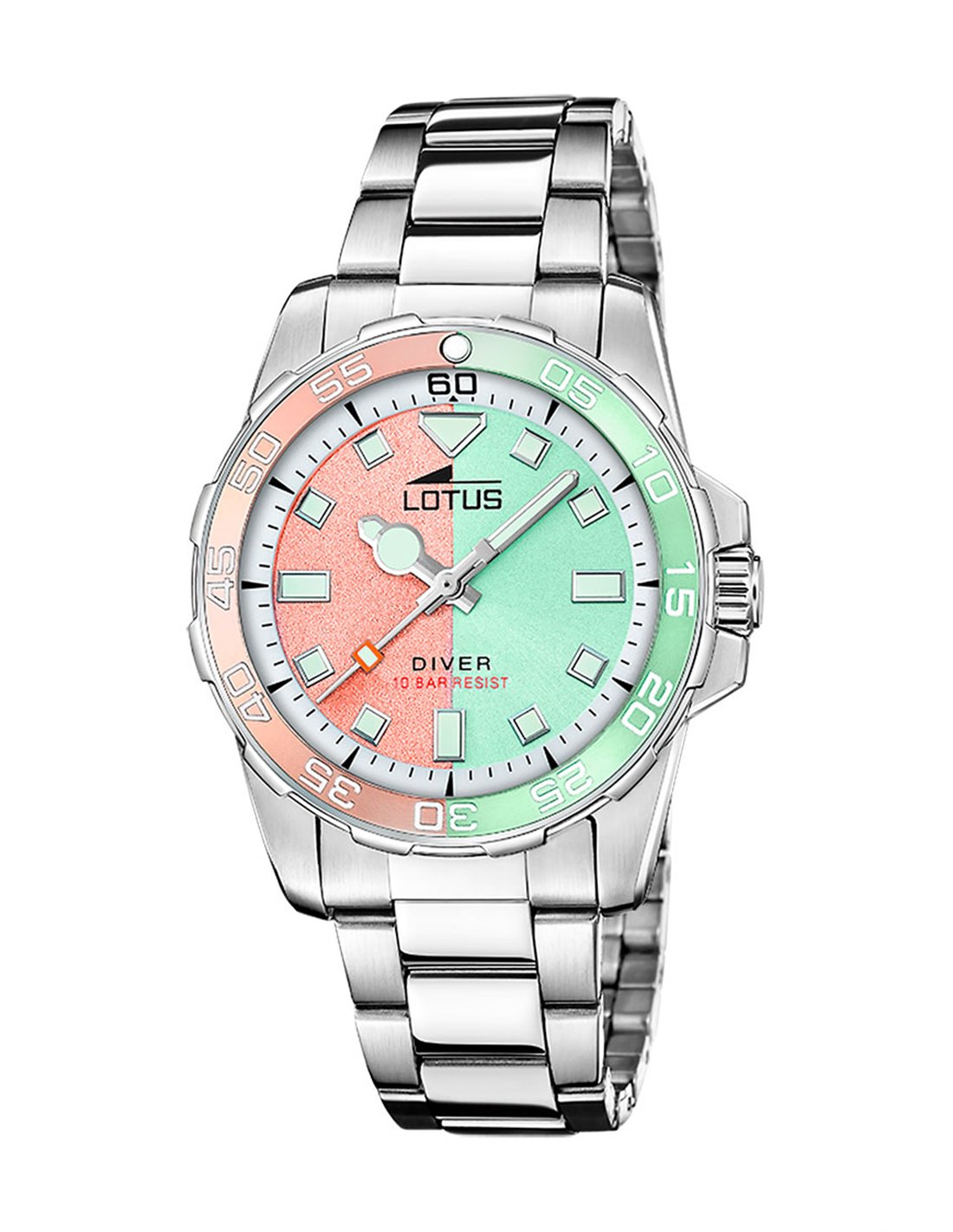 Lotus Watch 18936/3 Trendy Pink and Green Combination