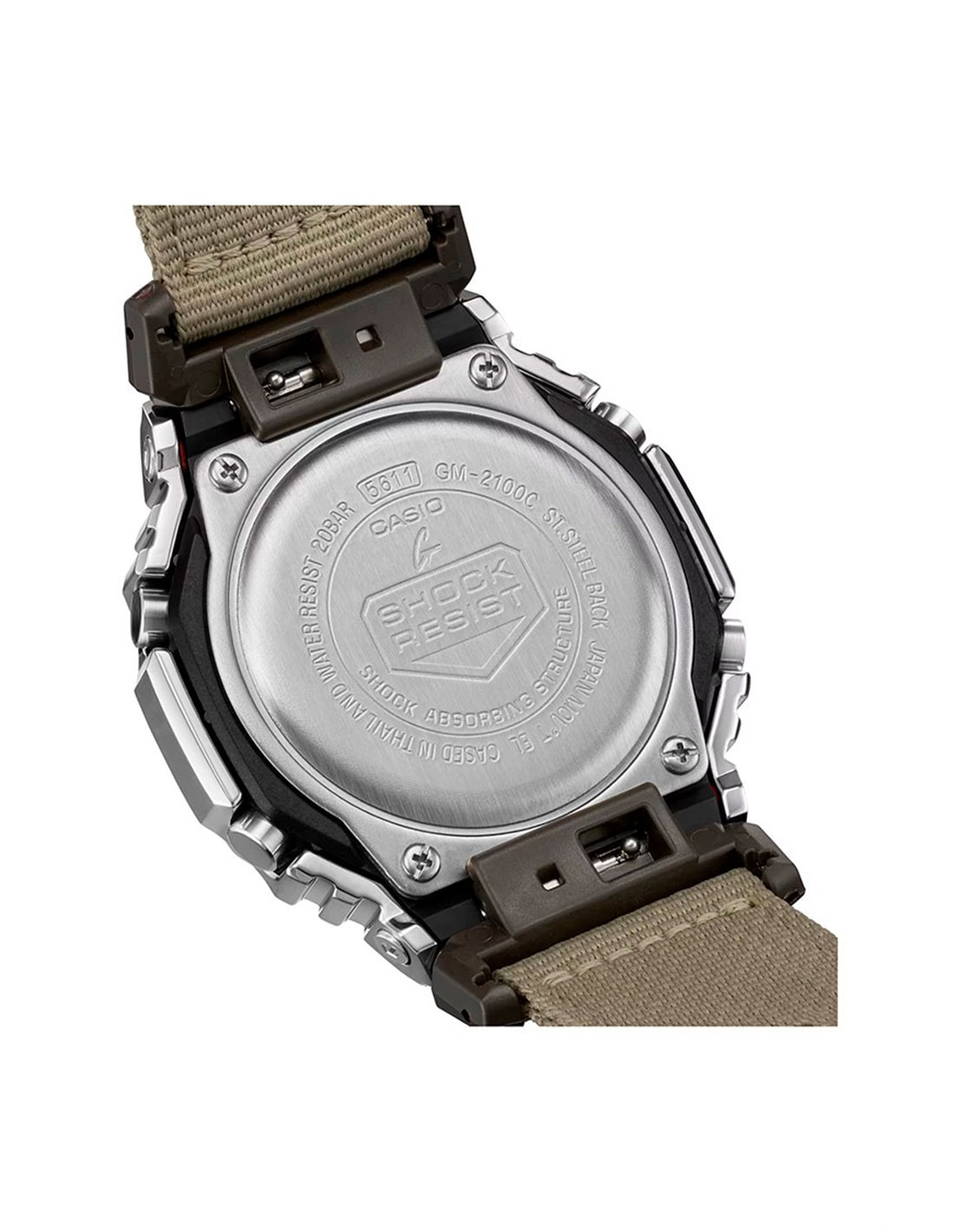 Casio Watch GM-2100C-5AER G-SHOCK Utility Metal Beige Fabric Strap