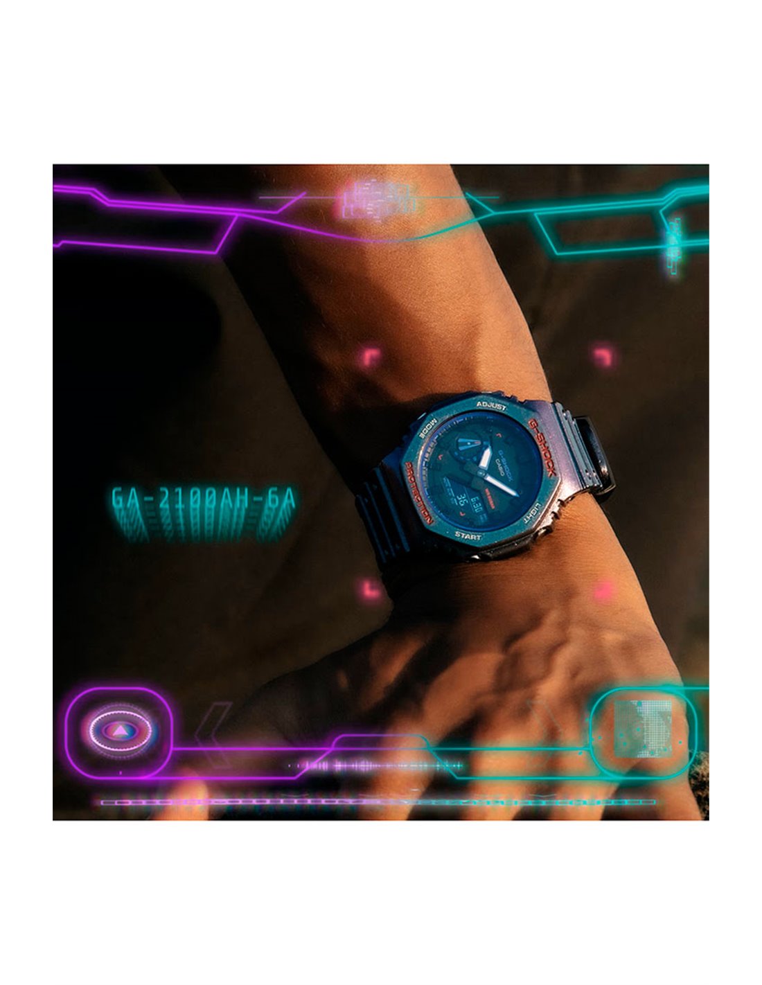 Casio Watch GA-2100AH-6AER G-Shock & G-Carbon Polarized Paint