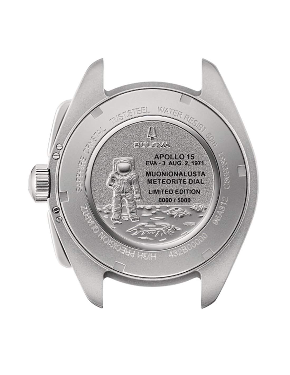 Bulova Watch 96A312 Lunar Pilot Meteorite 43,5 mm Apolo 15 L.E.