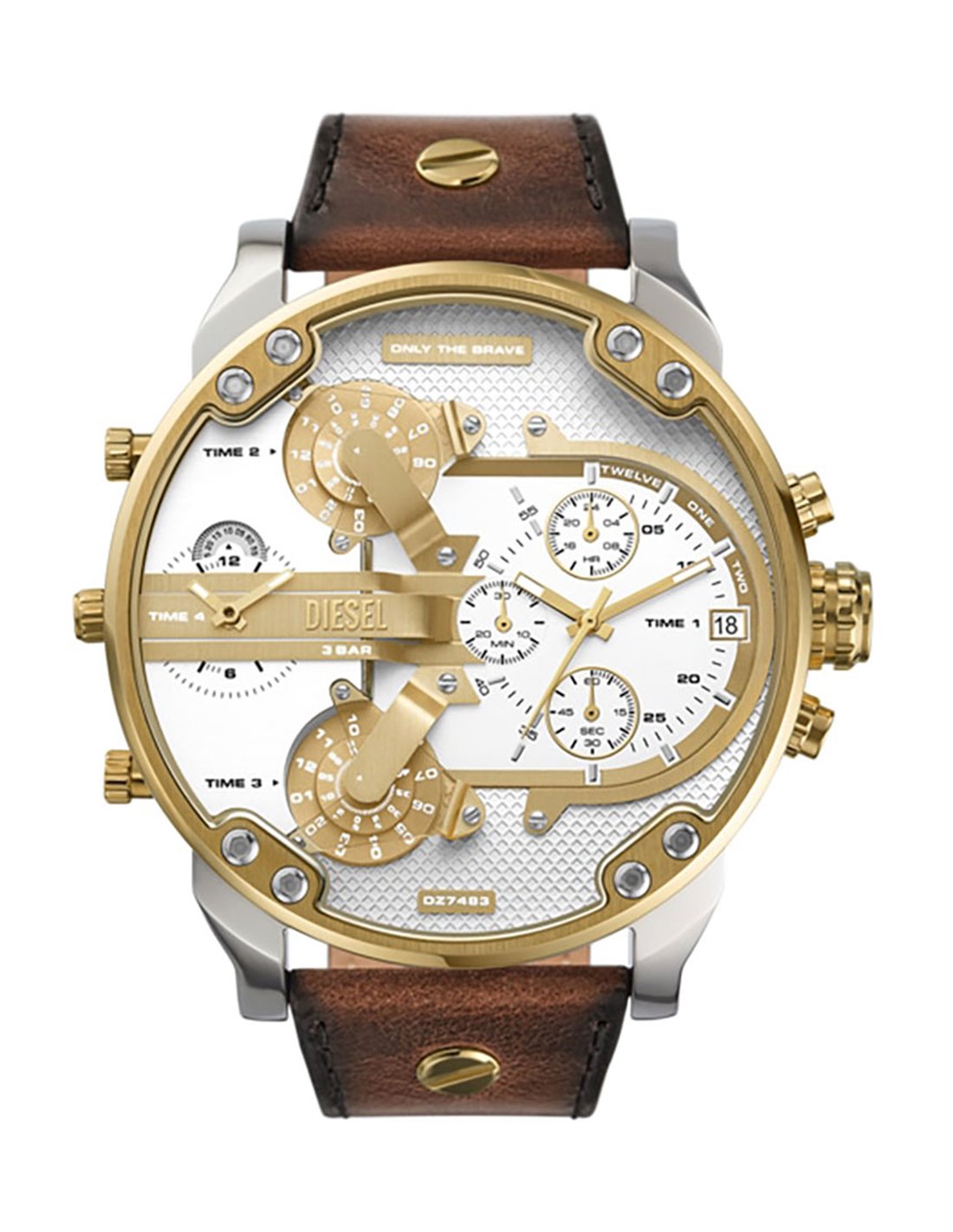 XL- oder Extra-Große Uhr DZ7483 Mr. Daddy 2.0 mit Goldenen Details