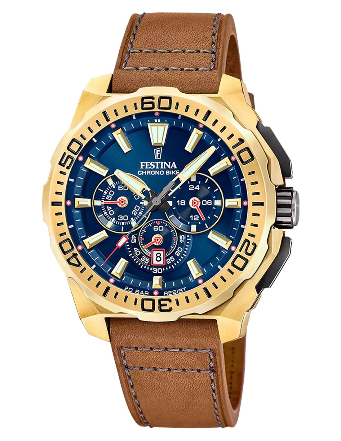 Festina Chrono Bike Men´s F20728/1 Gold Watch with Blue Dial