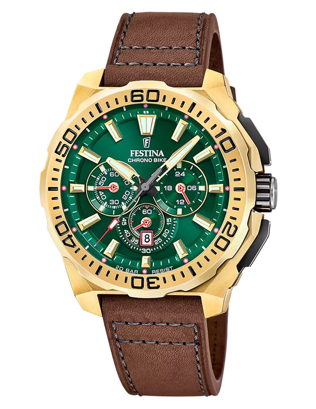Festina Chrono Bike F20728/2 Watch | Green and Leather Chronograph